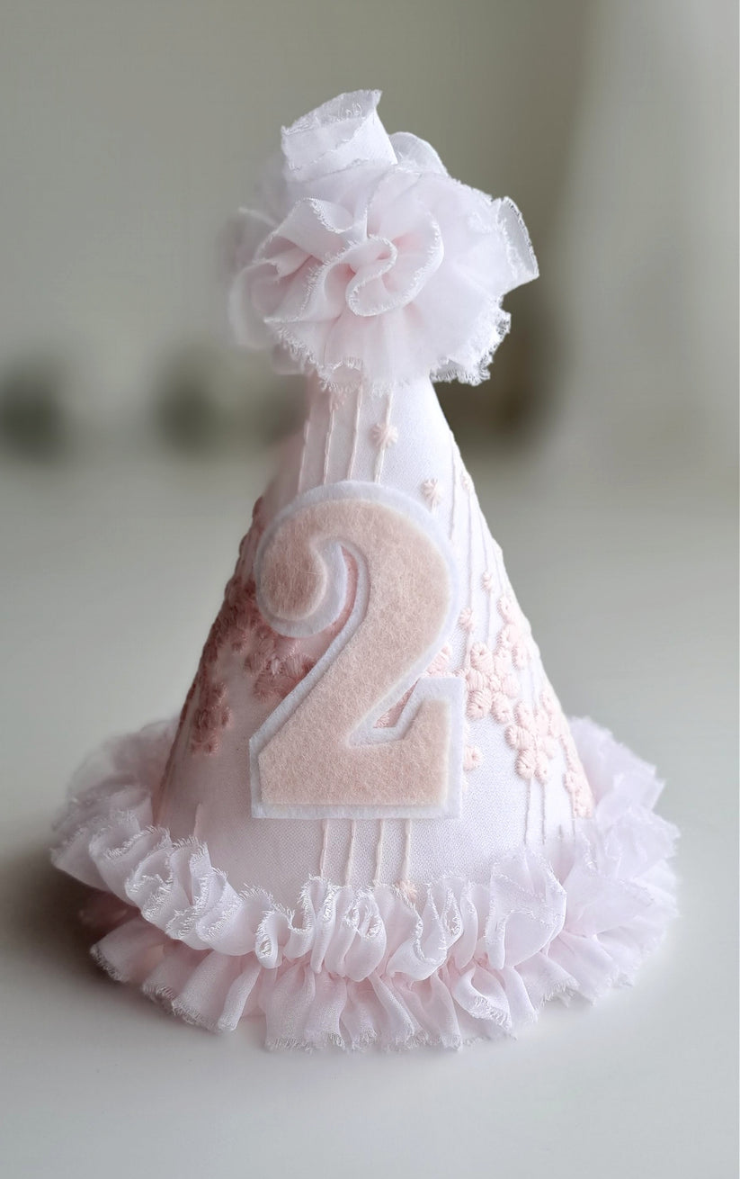 Girls Pink Princess Party Hat - Handmade Birthday Celebration – Verity ...